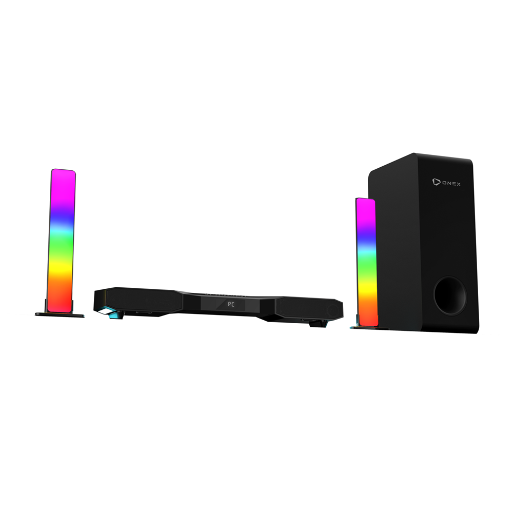 ONEX ThunderBeam Speaker 2.1 RGB Gaming Soundbar w/ Smart Light Bars ...